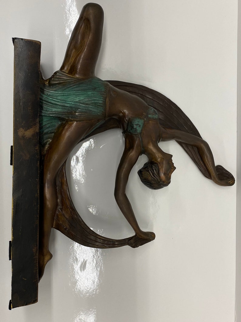 Art Deco Bronze Sculpture of a Scarf Dancer on Sunburst Base Jean ...