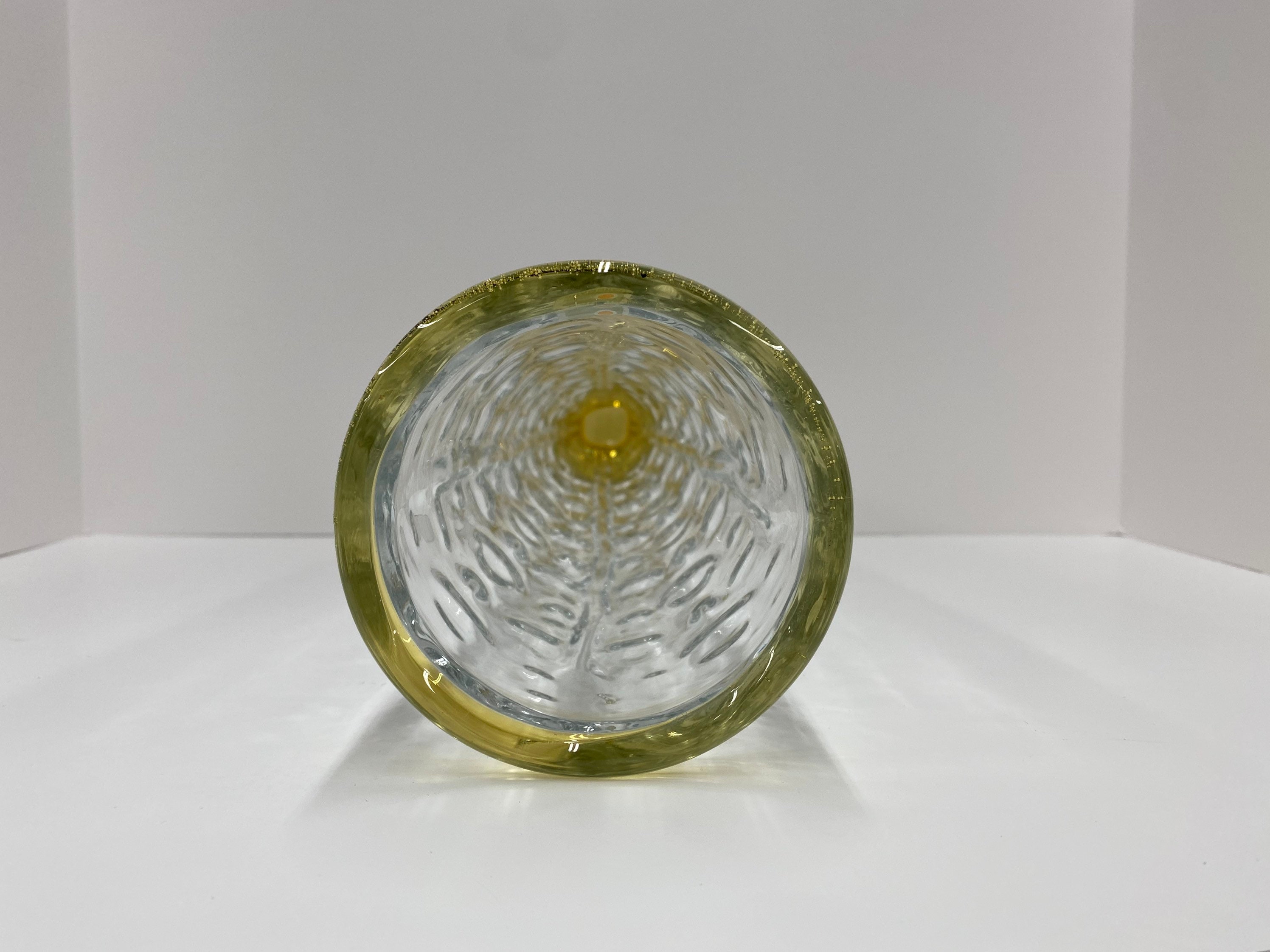 Vintage Blenko 1996 Glass & Topaz Amber Citrine Footed Handmade Hand ...