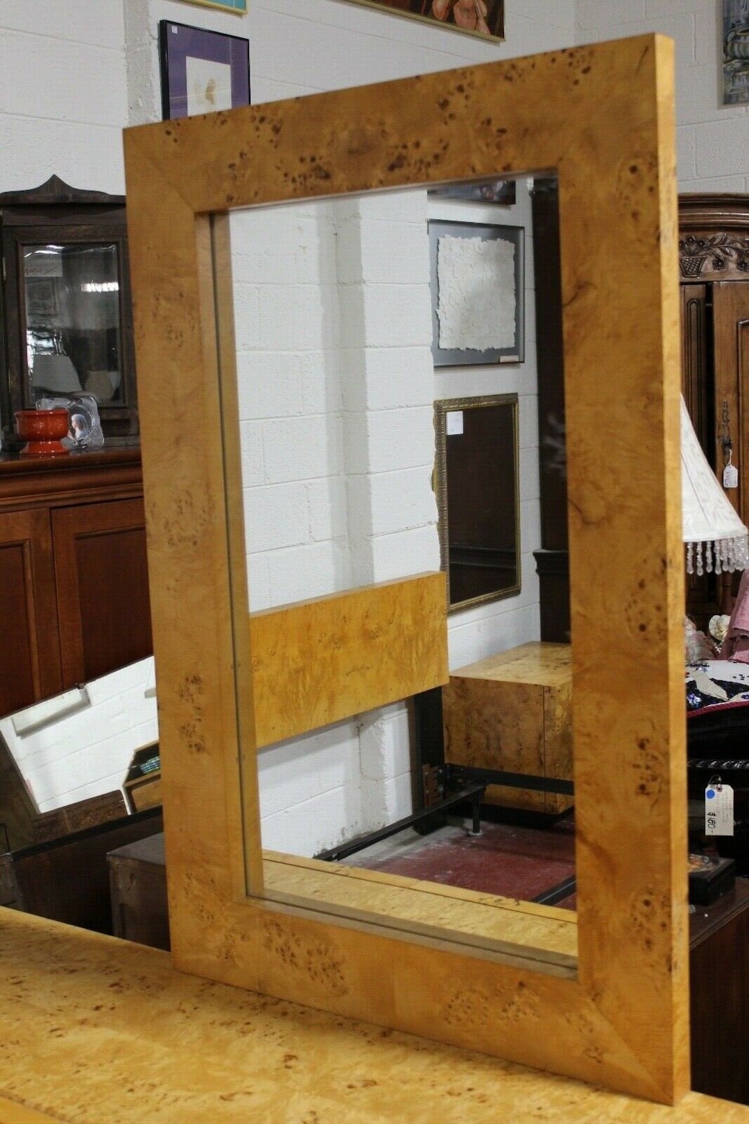 Rare Milo Baughman for Thayer Coggin Burl Maple Mirror Mid Century ...