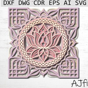 Lotus Mandala Digital File, Laser Cut File, Cricut Svg, Digital File ...