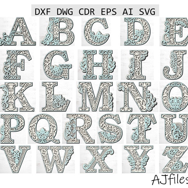 Mandala Letters Svg - Etsy