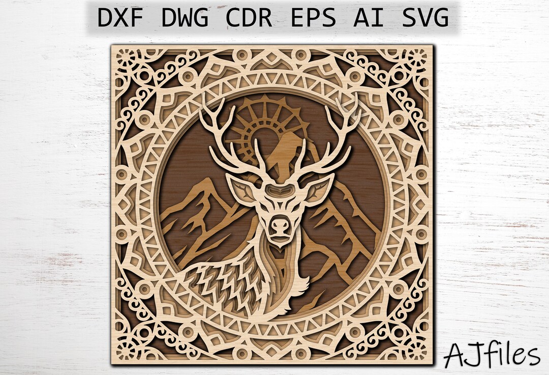 Layered Deer SVG: Laser Cut 3D Animal File (digital Download) - Etsy