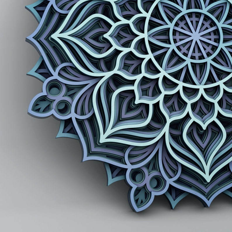 Layered Mandala SVG 3d Mandala SVG Files for Cricut Laser - Etsy