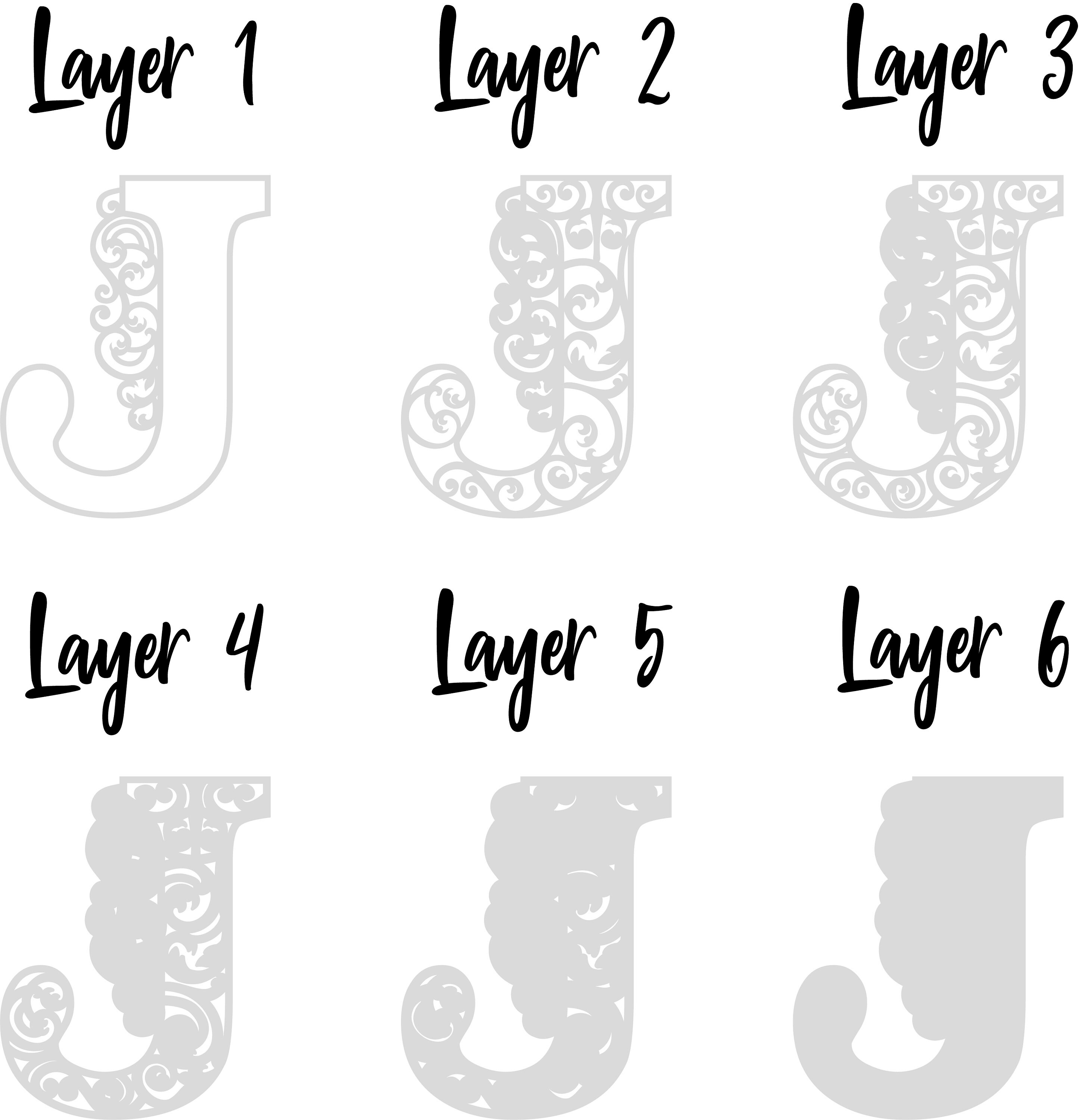 Letter J Digital File Laser Cut File Digital File Download - Etsy