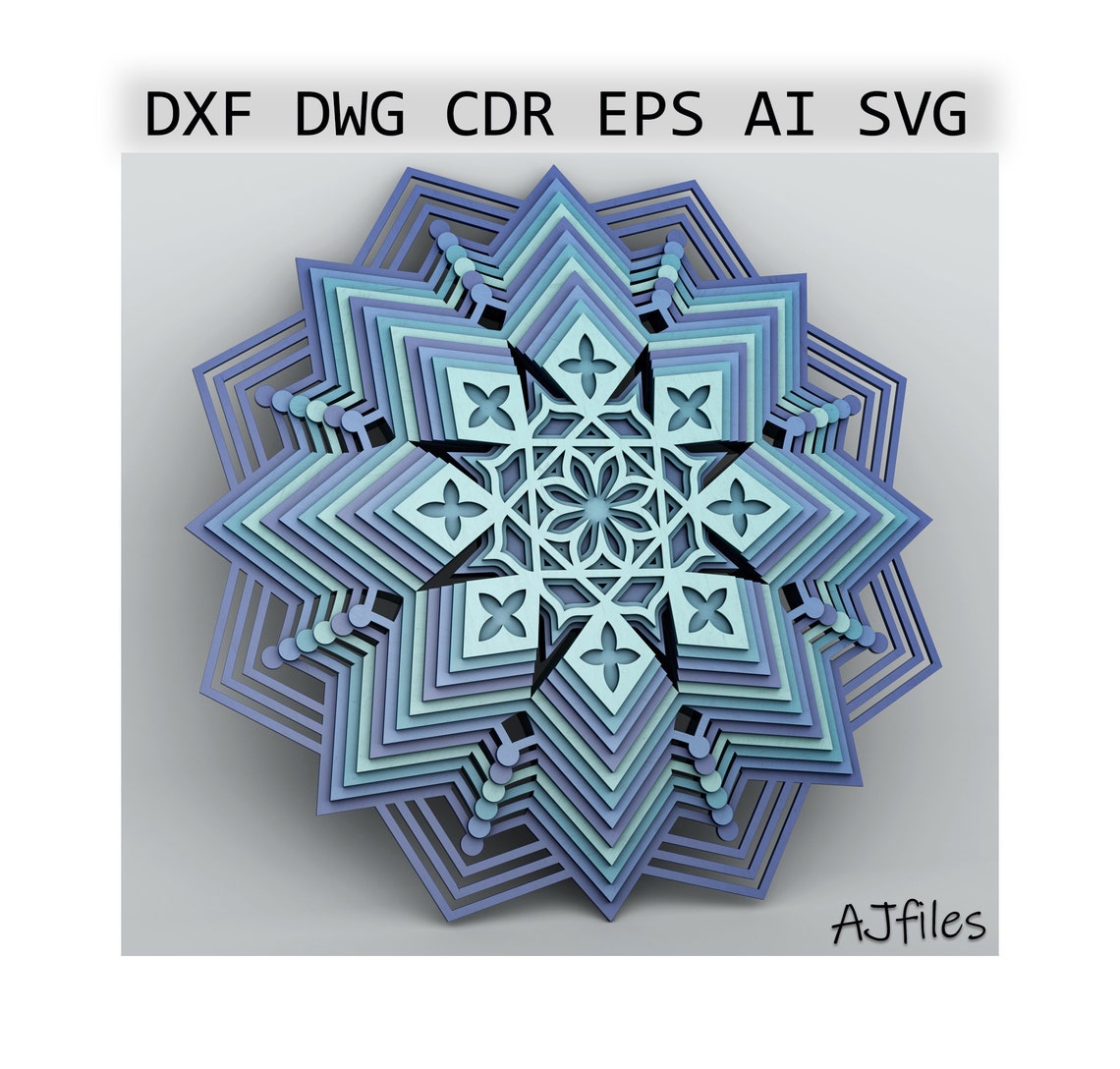 Mandala Digital File Laser Cut File Digital File Download - Etsy