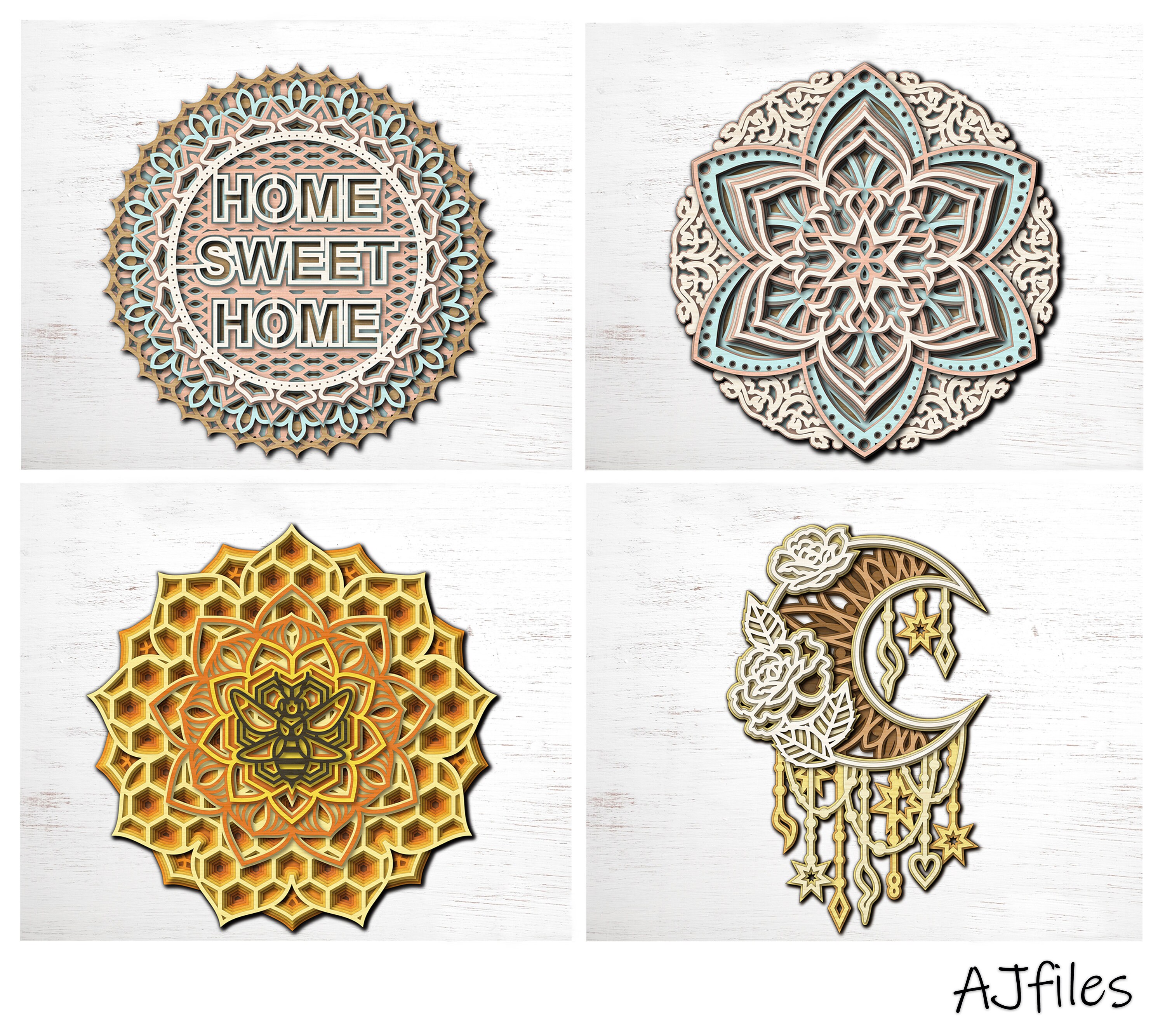 Layered Mandala Bundle Laser Cut File Mandala Svg Bundle | Etsy