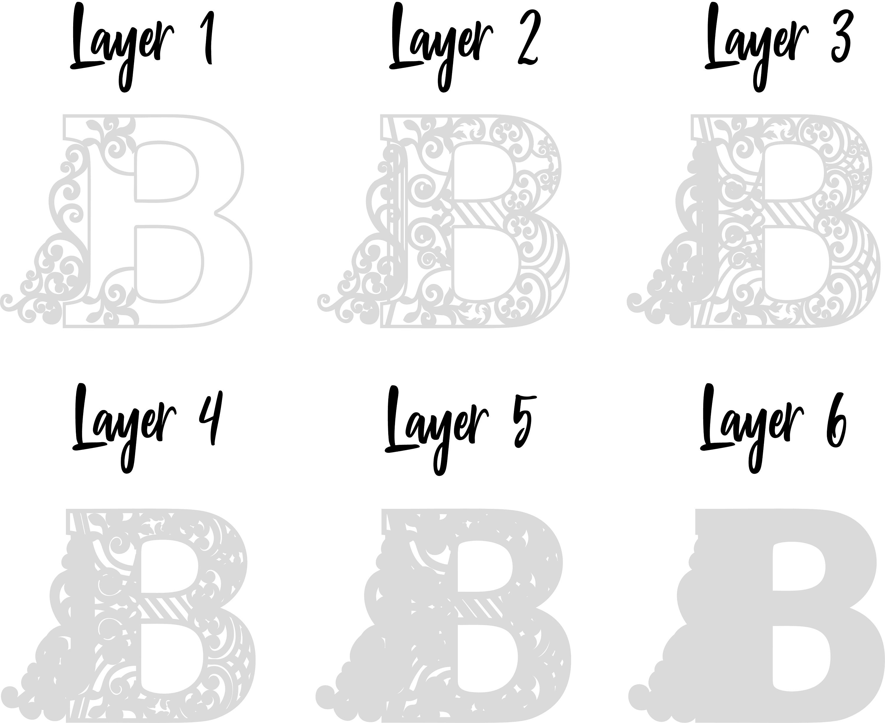 Letter B Digital File Laser Cut File Digital File Download | Etsy