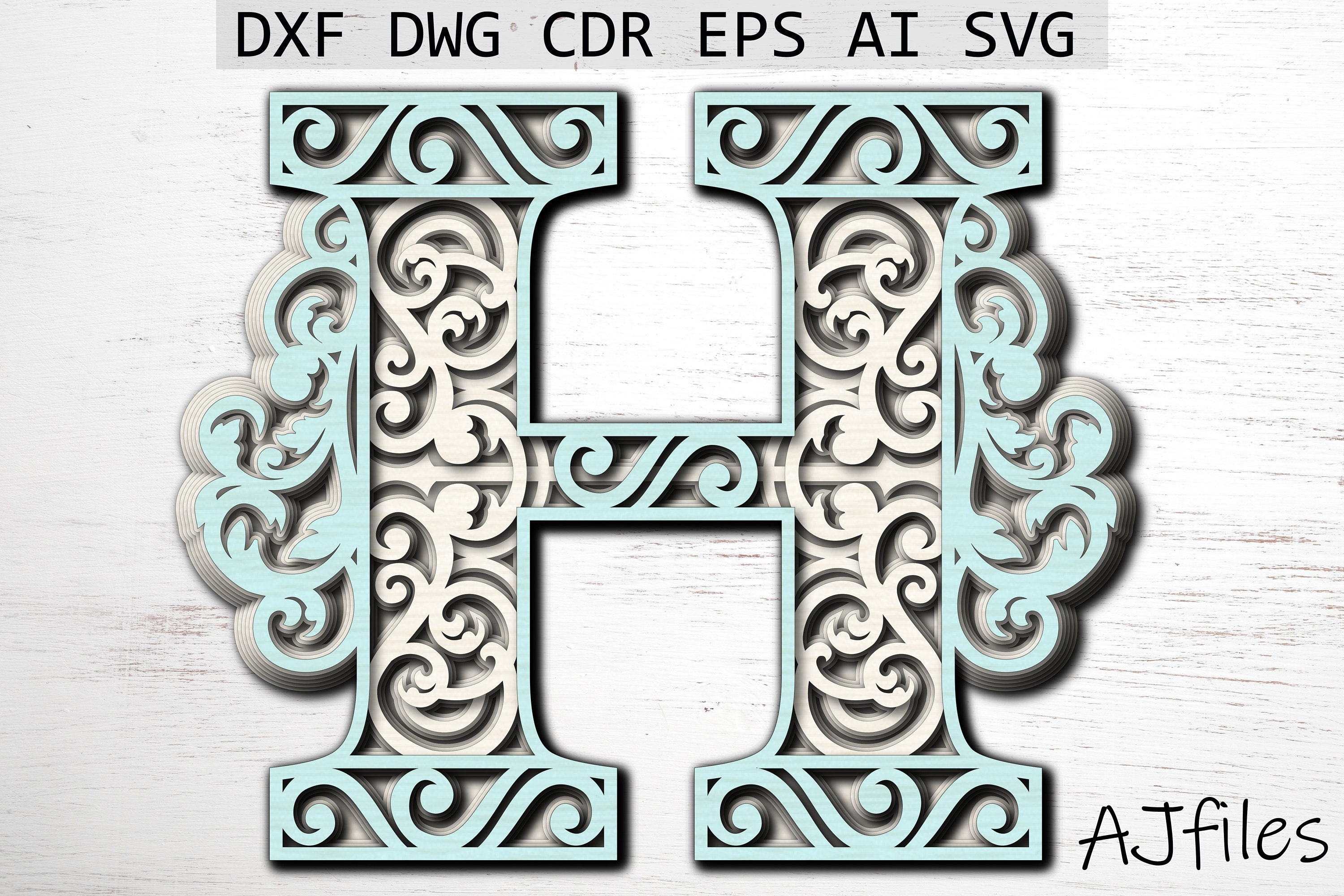 Letter H Digital File Laser Cut File Digital File Download - Etsy