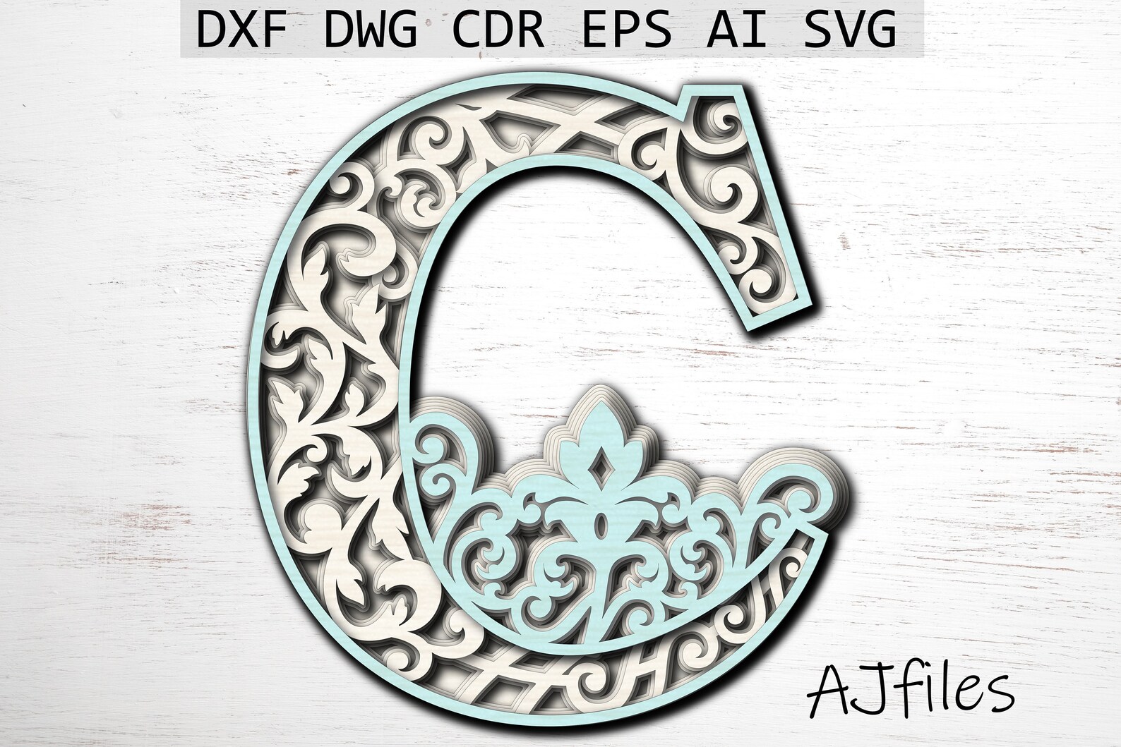 Letter C Digital File Laser Cut File Digital File Download - Etsy