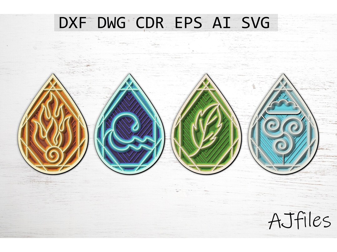 Four Elements Mandala SVG Bundle: Laser Cut Files (digital Download) - Etsy