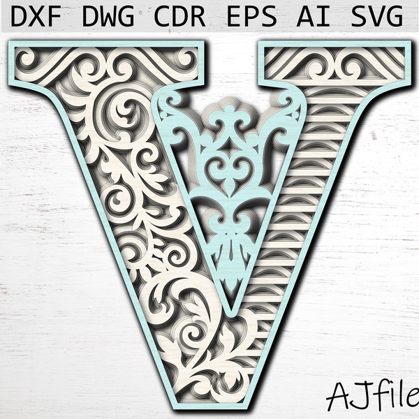 Wooden Letter V - Etsy