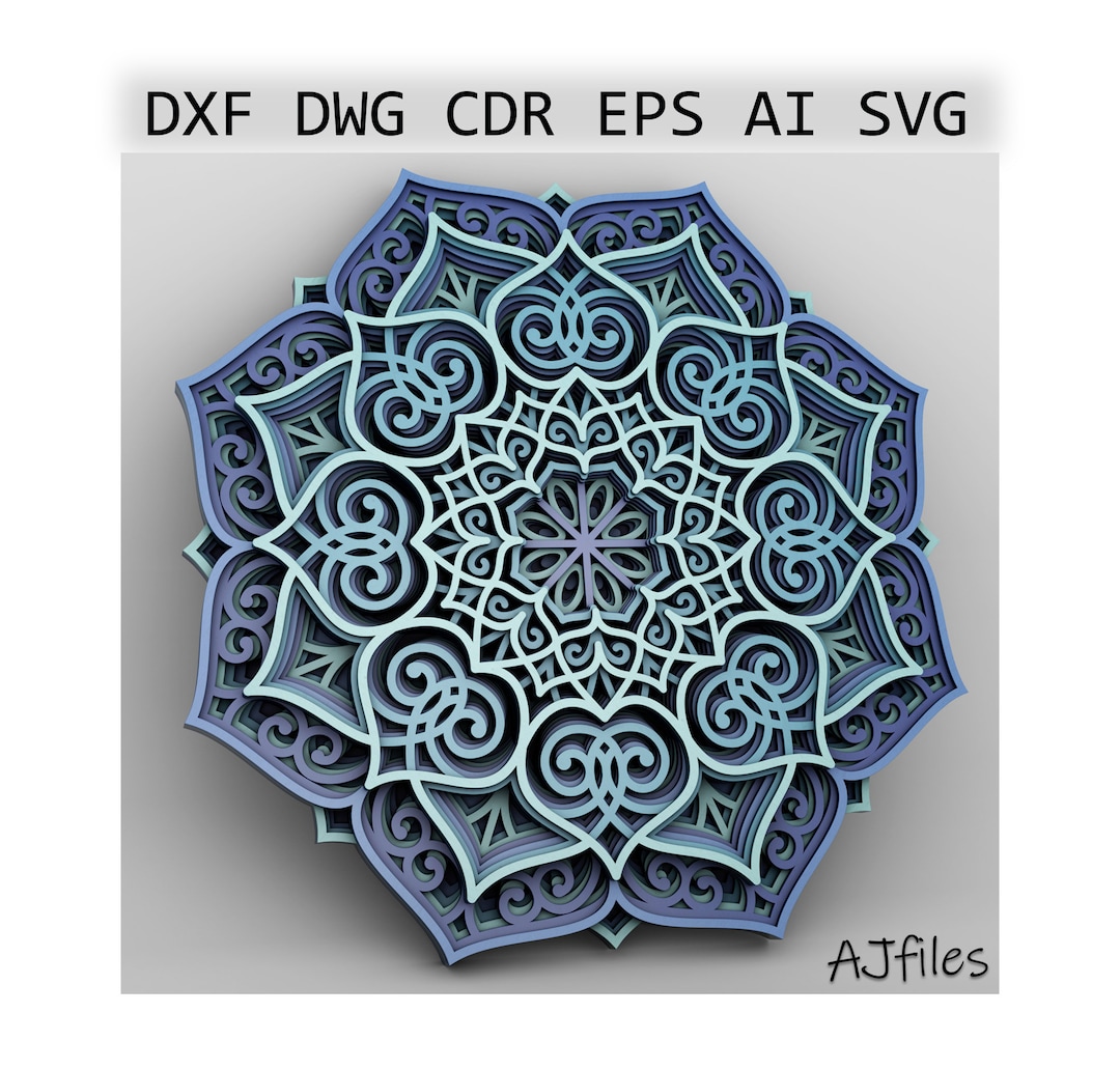 Layered Mandala SVG: 3D Laser Cut Files (digital Download) - Etsy