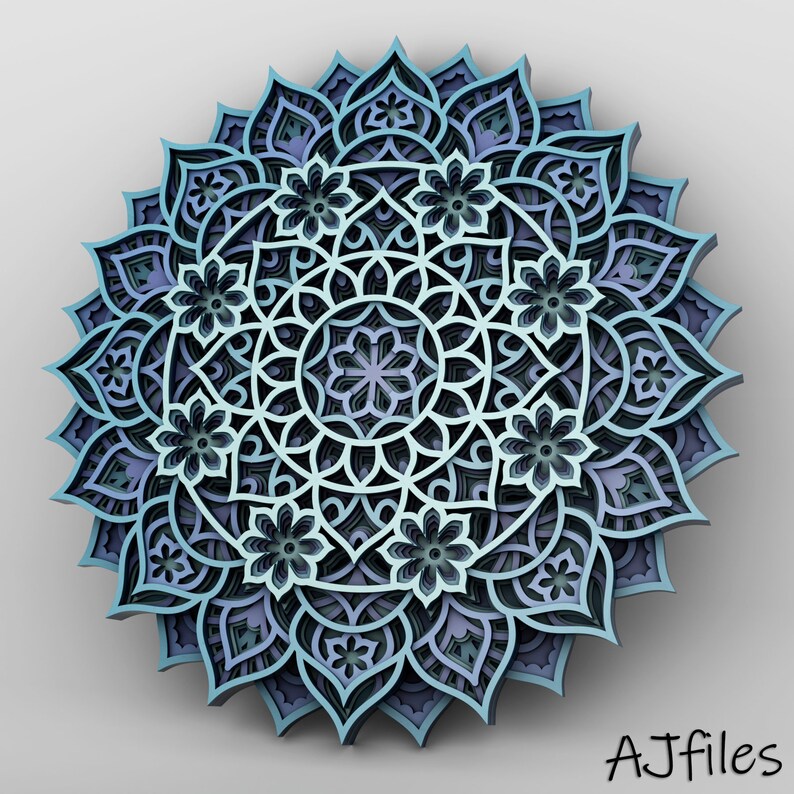 Laser Cut DXF Mandala File Layered Mandala SVG 3d Mandala - Etsy