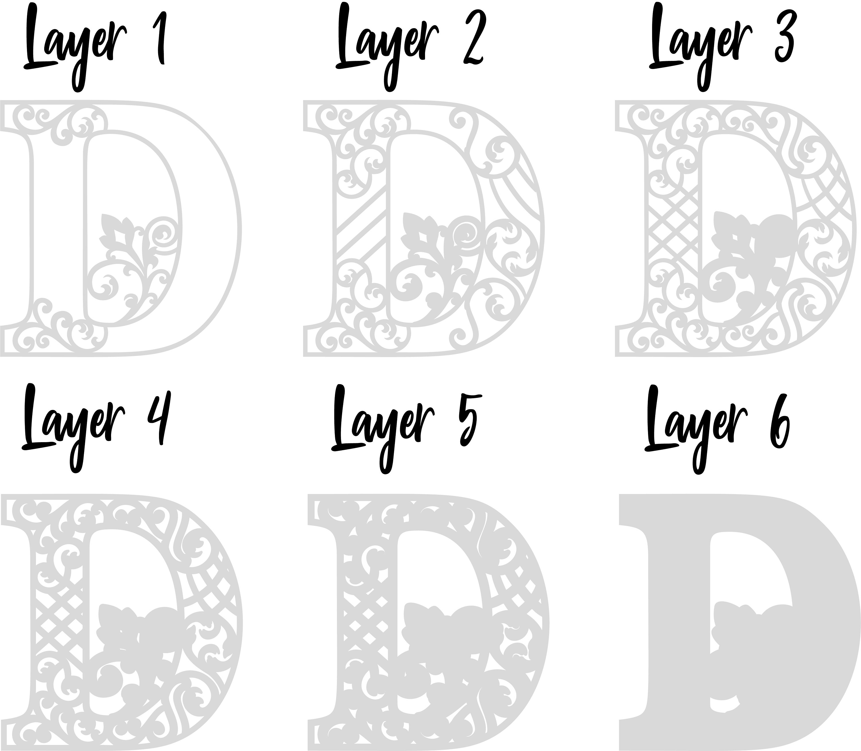Letter D Digital File Laser Cut File Initial Letters Svg - Etsy