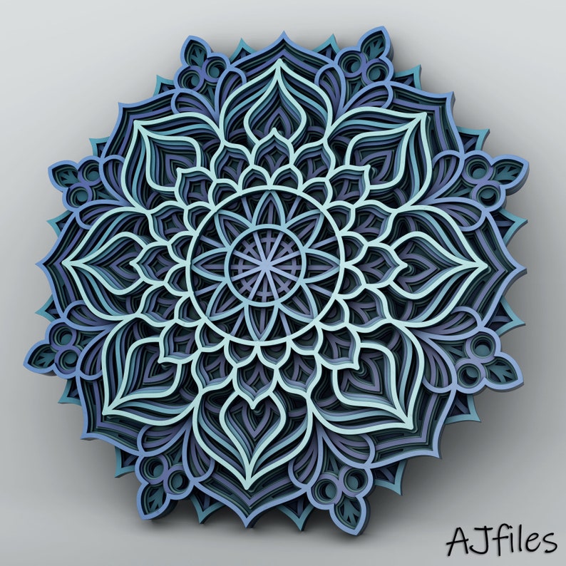 Layered Mandala SVG 3d Mandala SVG Files for Cricut Laser - Etsy