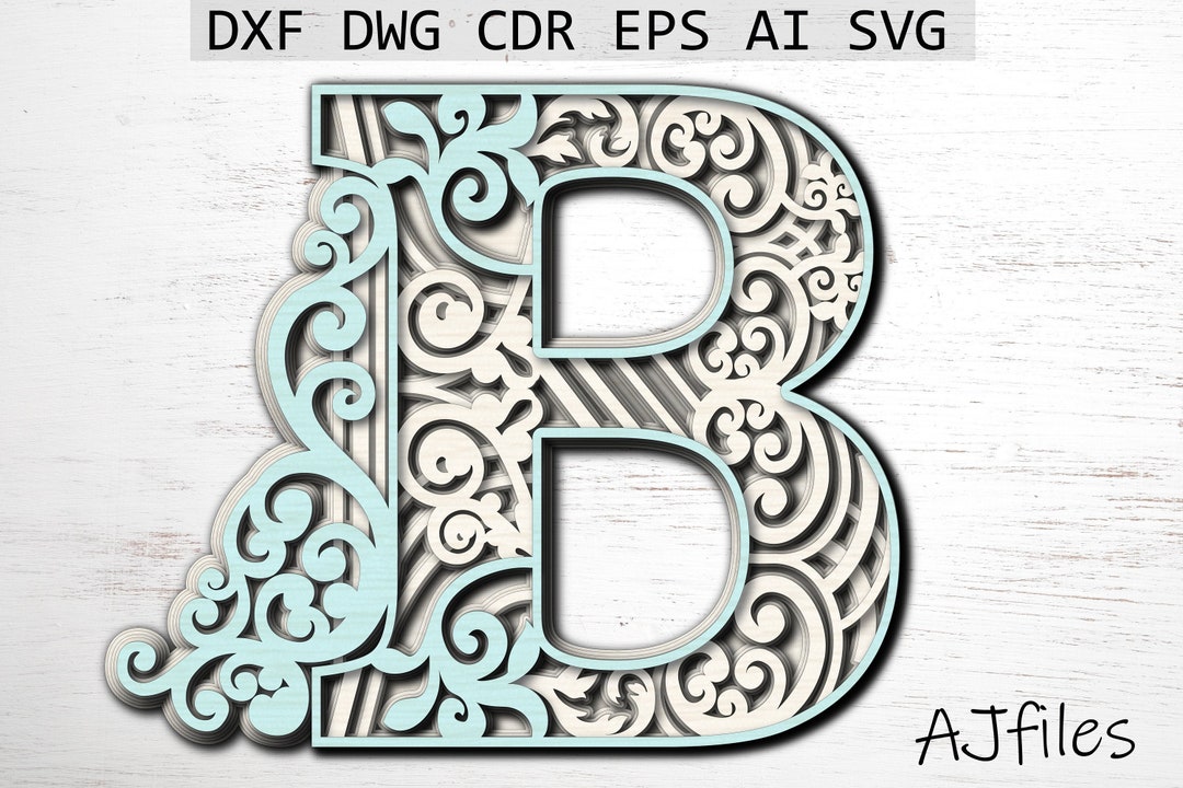 Letter B Digital File, Laser Cut File, Digital File Download, Alphabet ...
