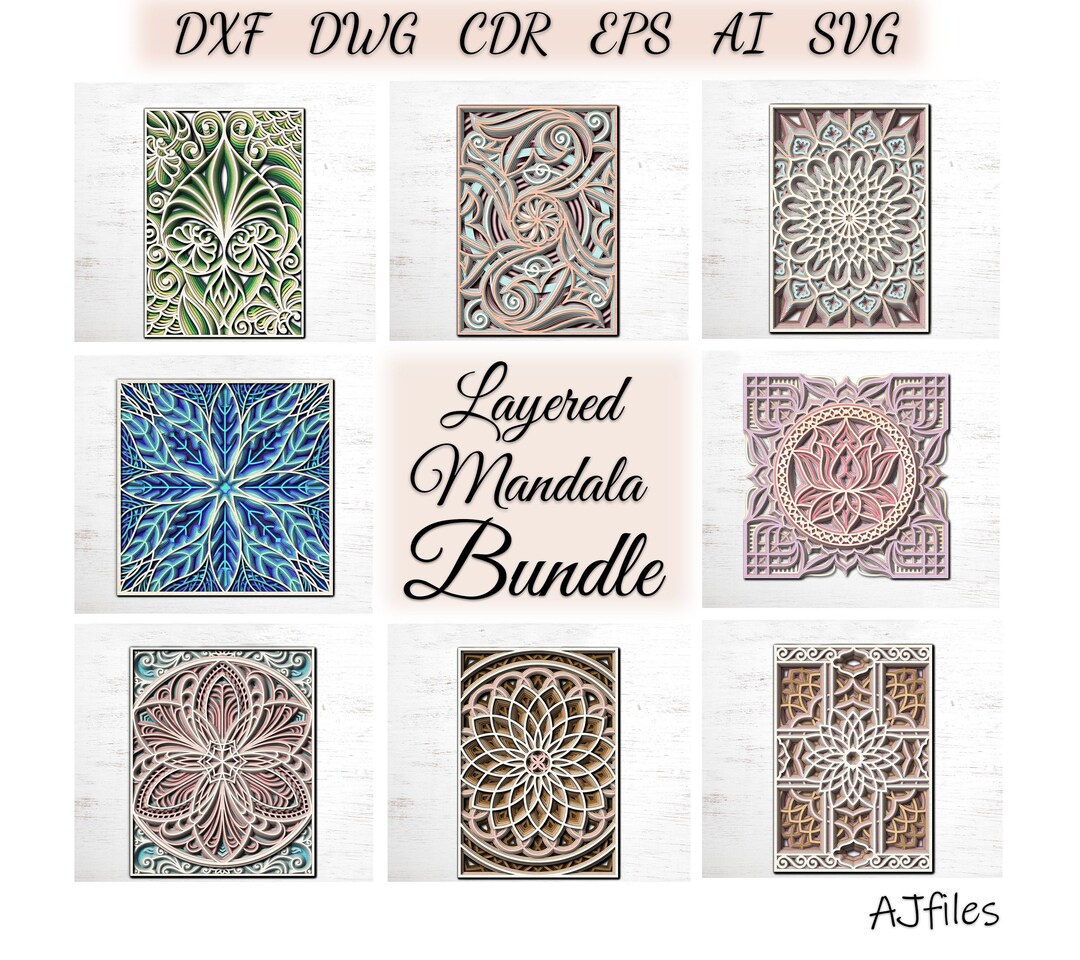 Layered Mandala Bundle, Laser Cut File, Mandala Svg Bundle, Diy Crafts ...