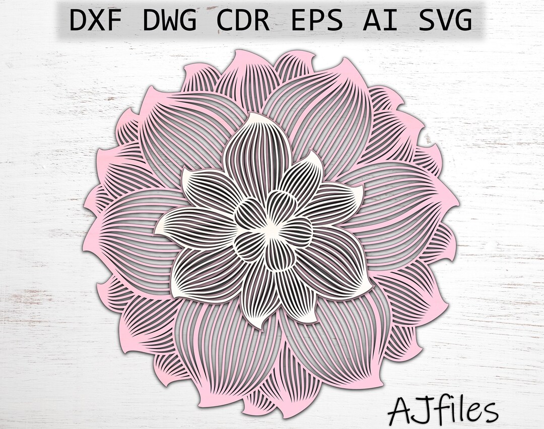 Layered Flower Mandala SVG: Laser Cut File for Glowforge, Cricut ...