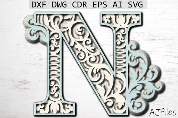 Letter N Digital File Laser Cut File Digital File Download | Etsy Australia