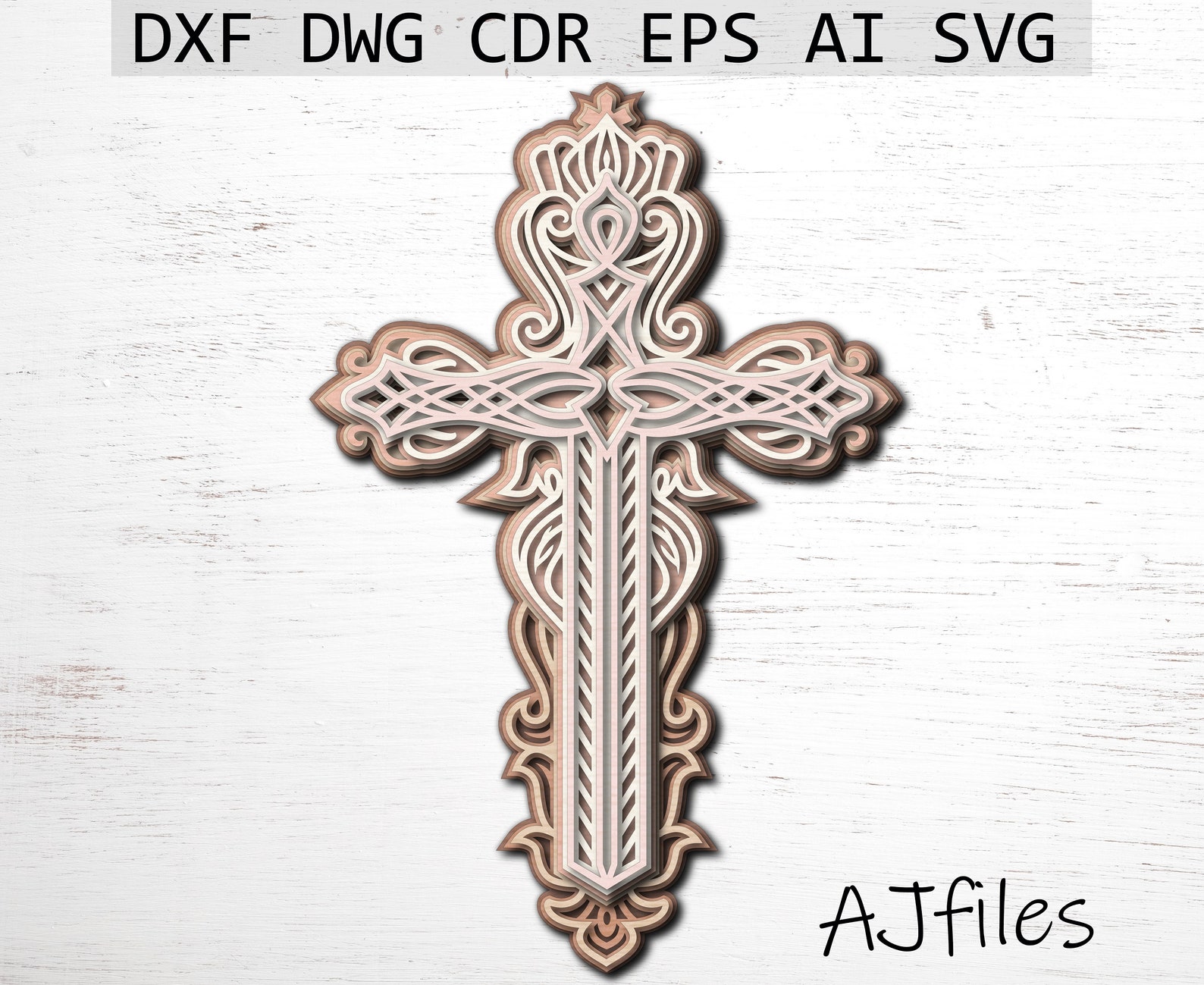 Cross Svg, Layered Cross, Mandala File, Mandala Svg, DXF Cross, Cricut ...