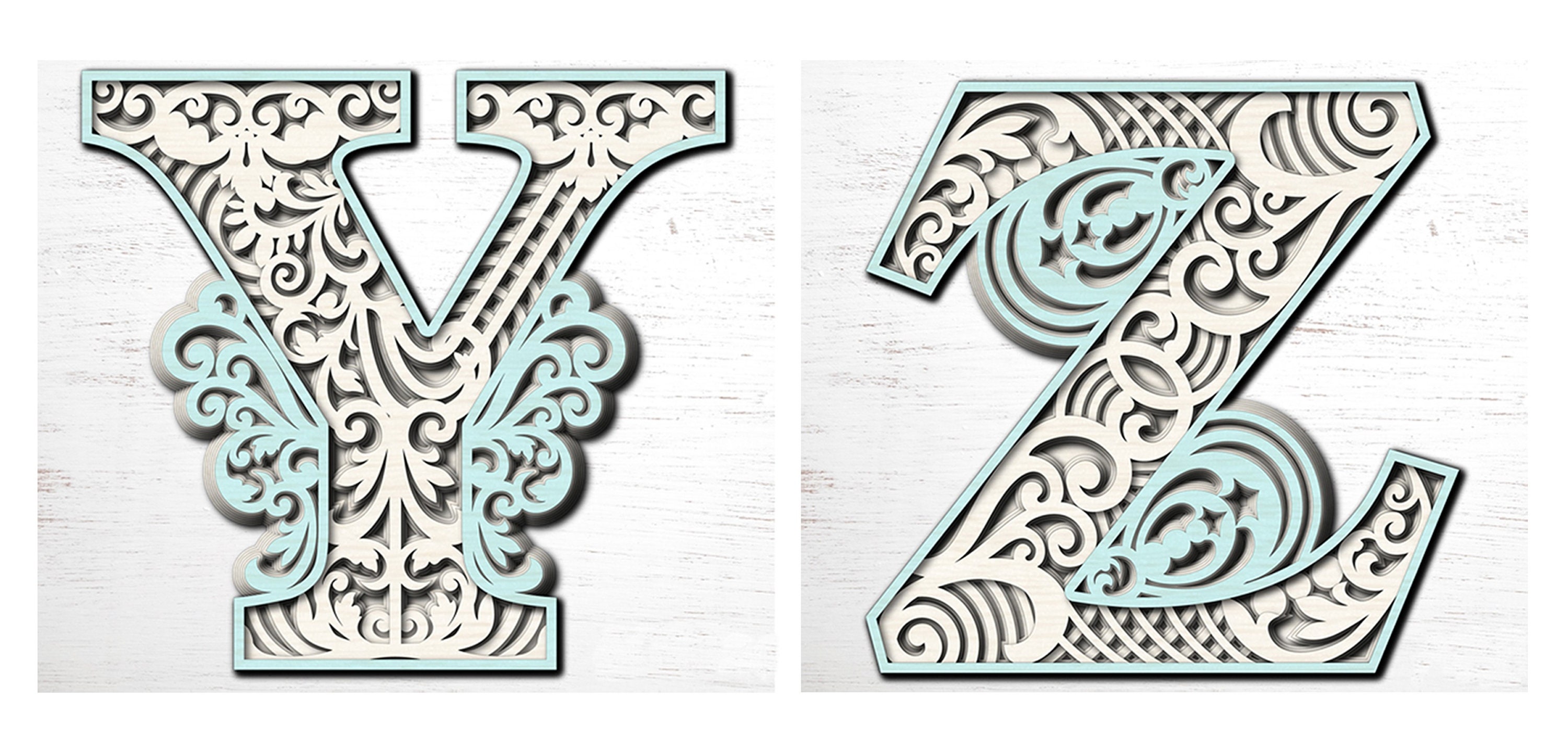A-Z Alphabet Letters 3d Layered Letters Svg Layered - Etsy UK