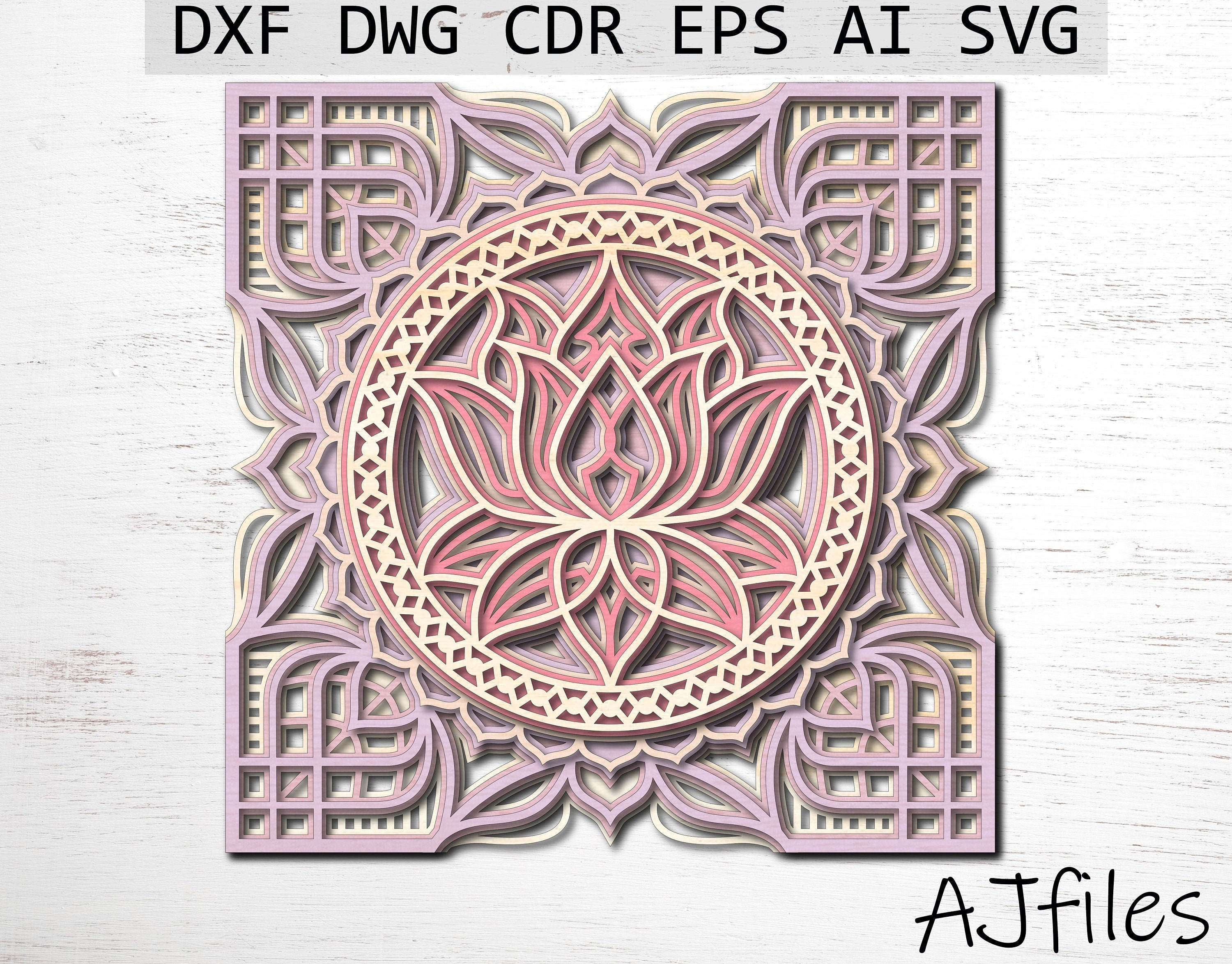 Lotus Mandala Digital File Laser Cut File Cricut Svg - Etsy