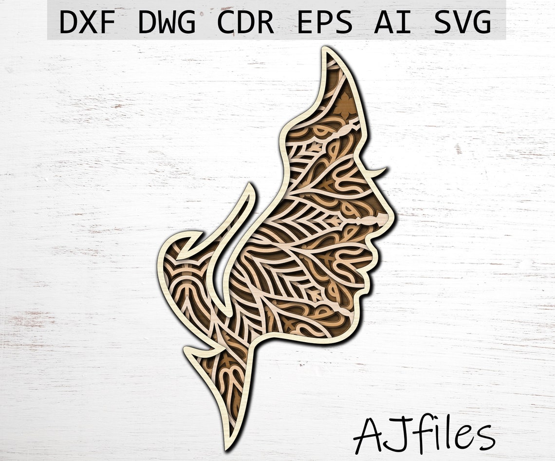 Layered Face Mandala SVG: Laser Cut File, Cricut Ready (digital ...