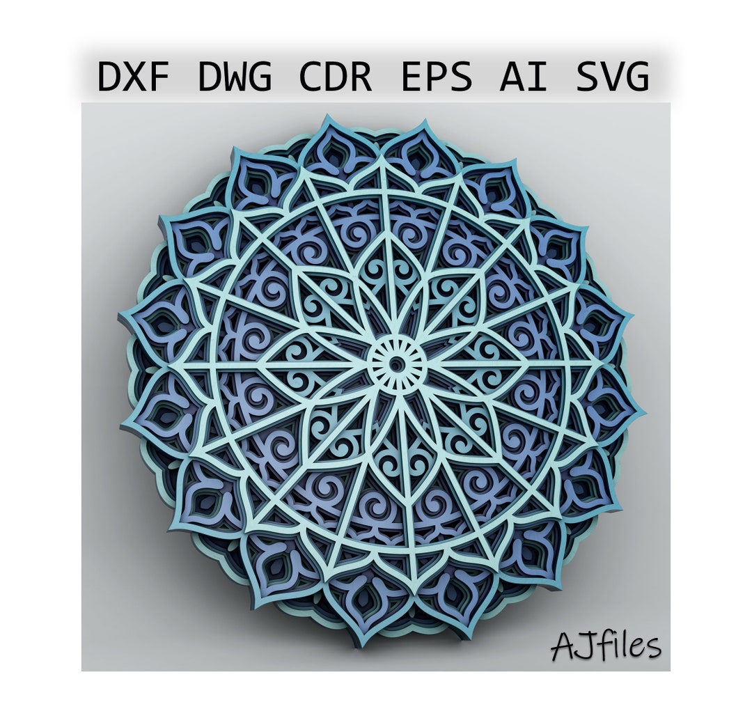 Layered Mandala SVG File: Laser Cut Glowforge Design (digital Download ...