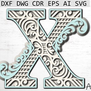 Letter X Digital File, Laser Cut File, Alphabet Letters Svg, 3d Letters ...