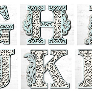 A-Z Alphabet Letters, 3d Layered Letters Svg, Layered Alphabet ...