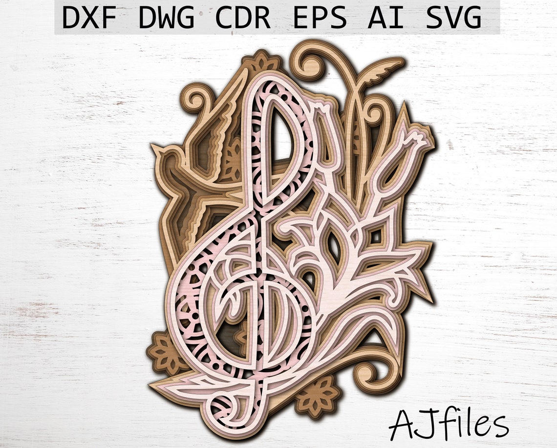 Layered Treble Clef Svg Music Svg 3D Treble Clef Mandala - Etsy