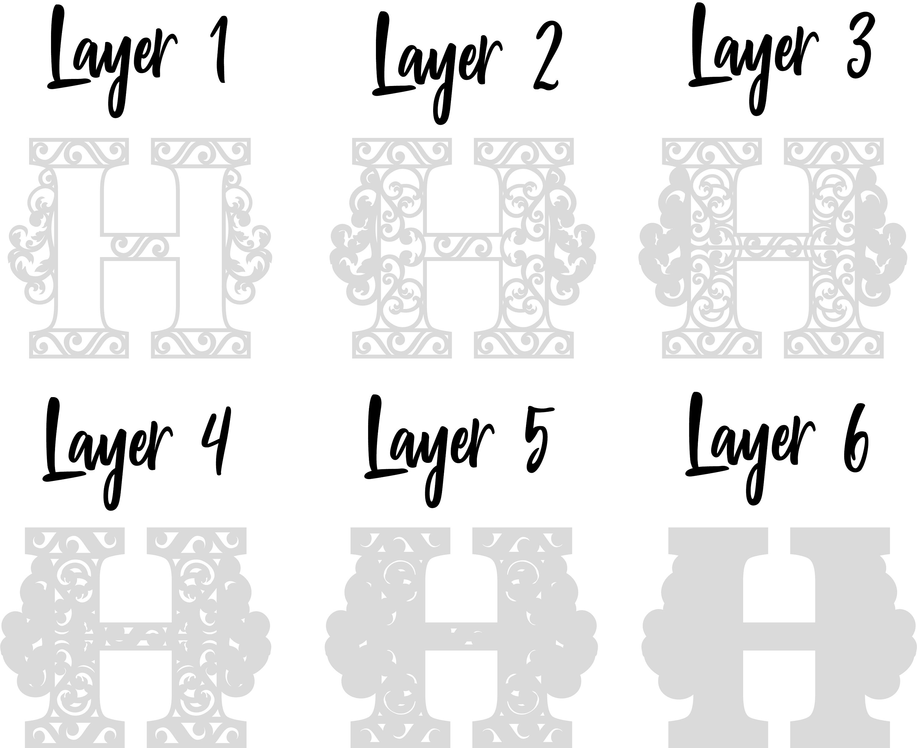 Letter H Digital File Laser Cut File Digital File Download - Etsy