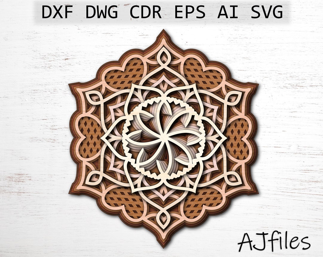 Layered Mandala Digital File, Laser Cut File, Digital File Download ...
