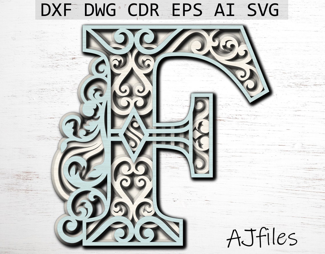 Letter F Digital File Laser Cut File Digital File Download - Etsy
