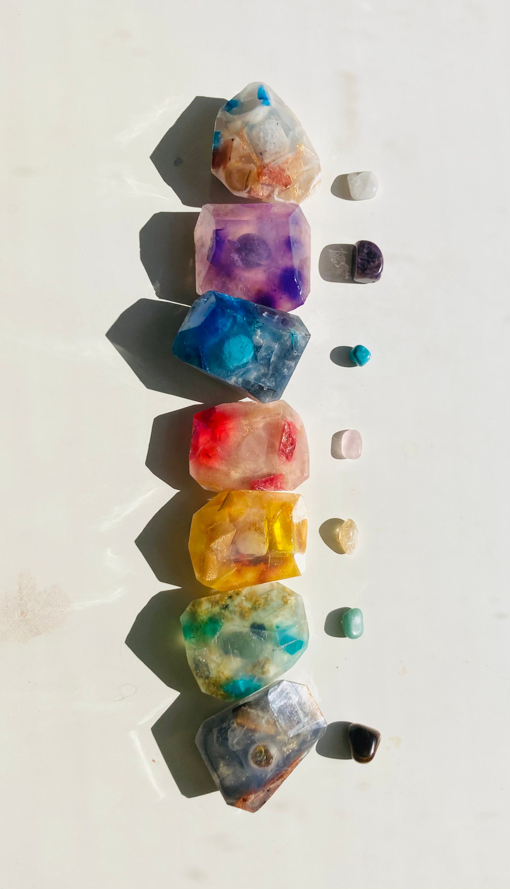 Chakra Soap Set | 7 Healing Crystals Inside - Etsy