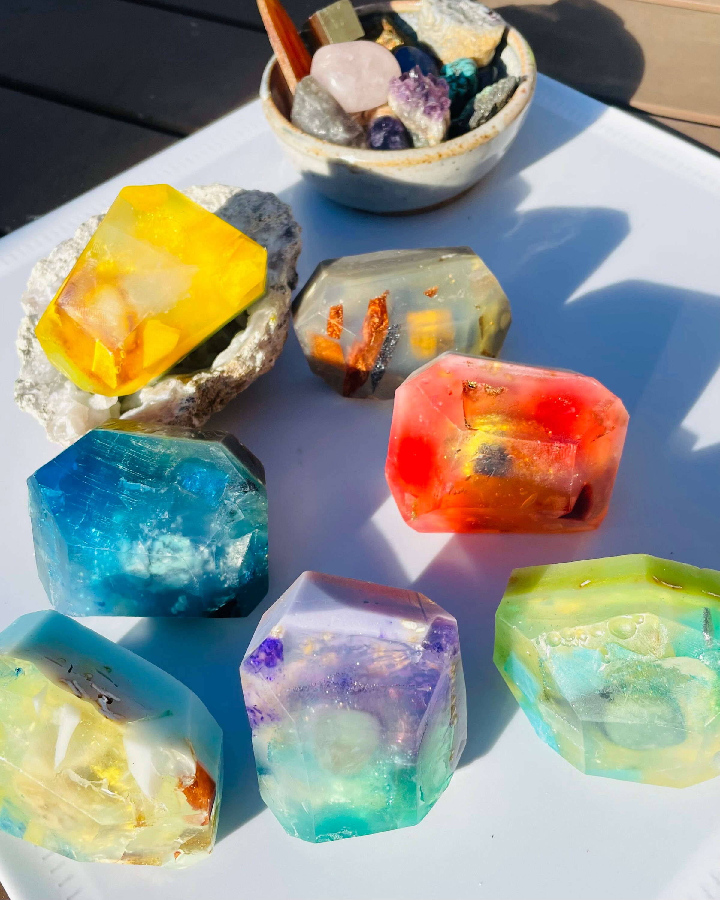 Chakra Soap Set | 7 Healing Crystals Inside - Etsy