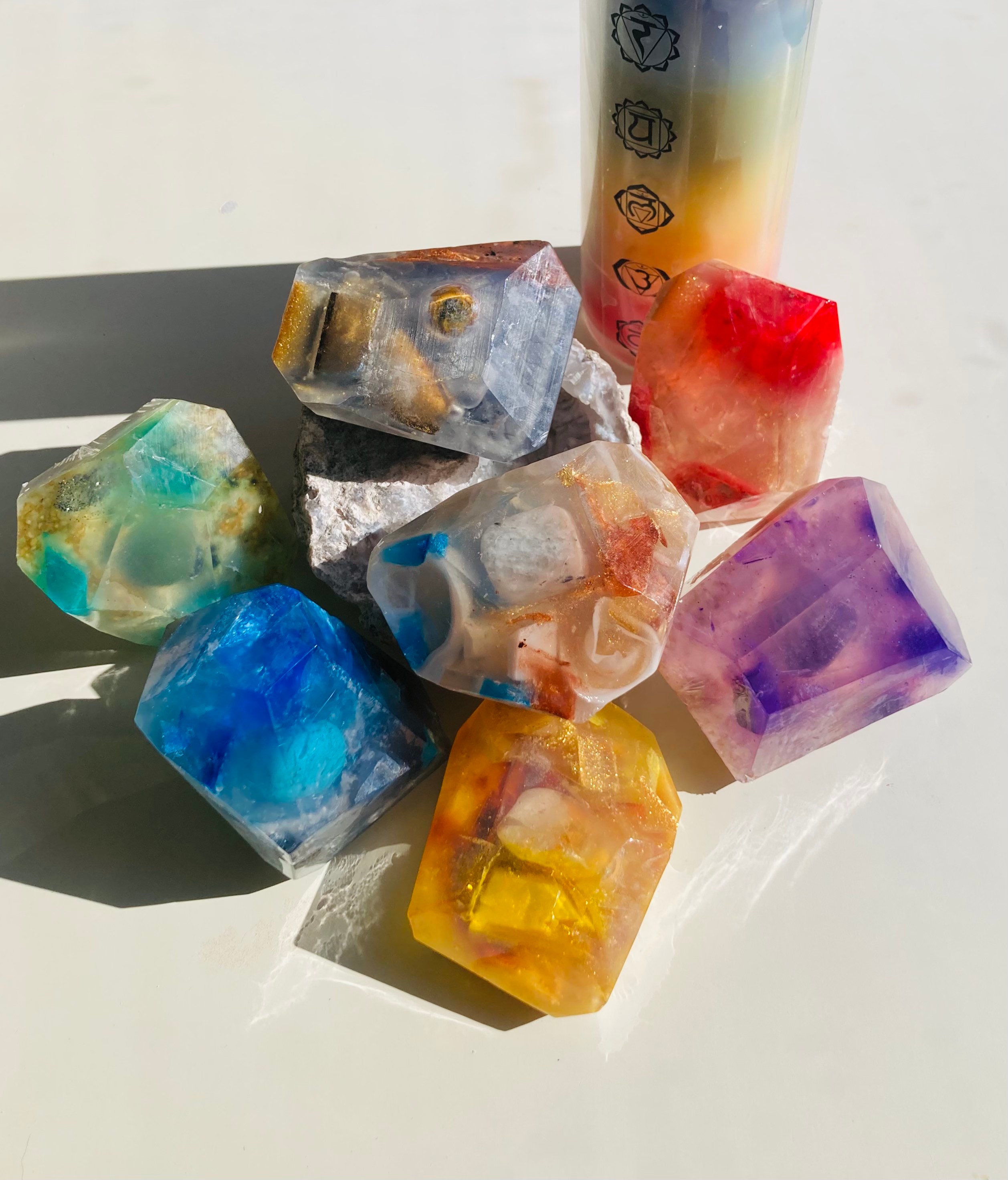 Chakra Soap Set | 7 Healing Crystals Inside - Etsy