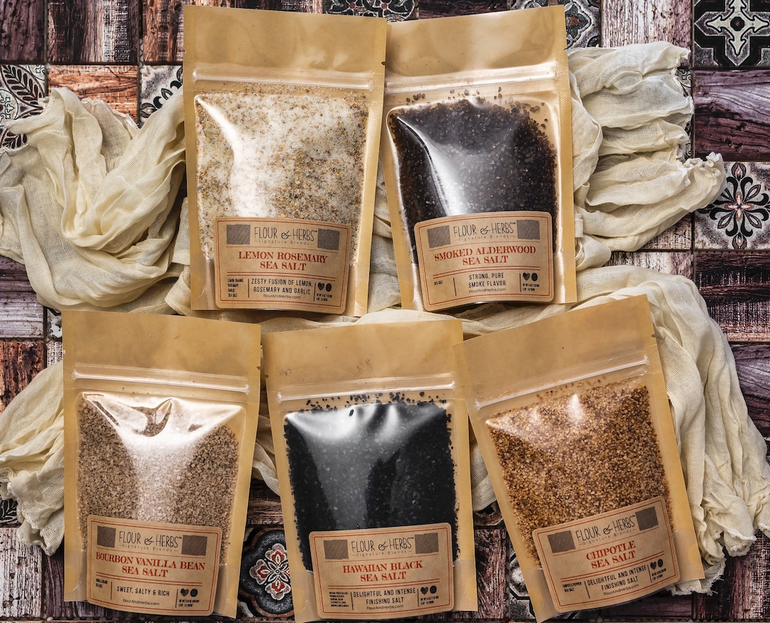 Gourmet Sea Salt Collection: Chipotle, Smoked Alderwood, Black Lava ...