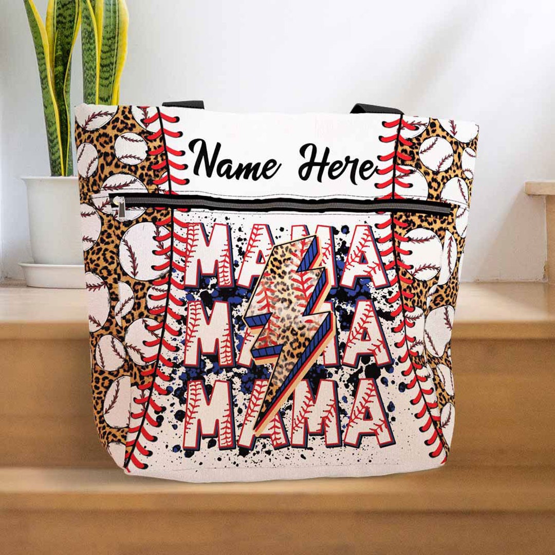 Baseball Mom Tote Bag Aesthetic. Tote Bag With Pockets and Zipper for ...