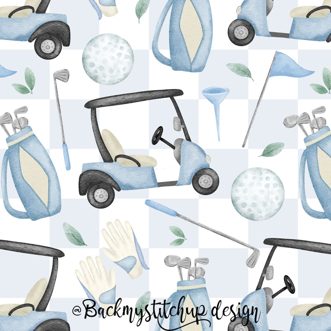 Golf Seamless Pattern, Golf Digital Paper, US Sport Seamless Fabric ...