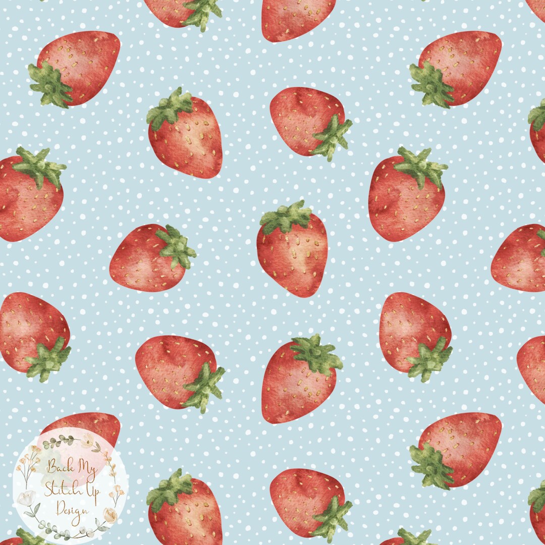 Watercolour Strawberry Seamless Pattern, Children's Fabric Design ...