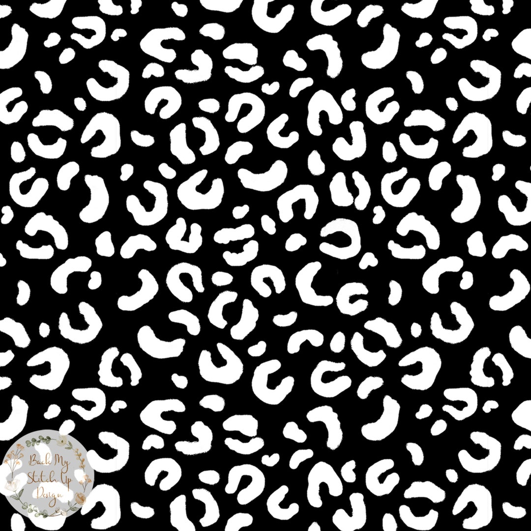 Mono Leopard Print Seamless Pattern, Black and White Cheetah Skin ...
