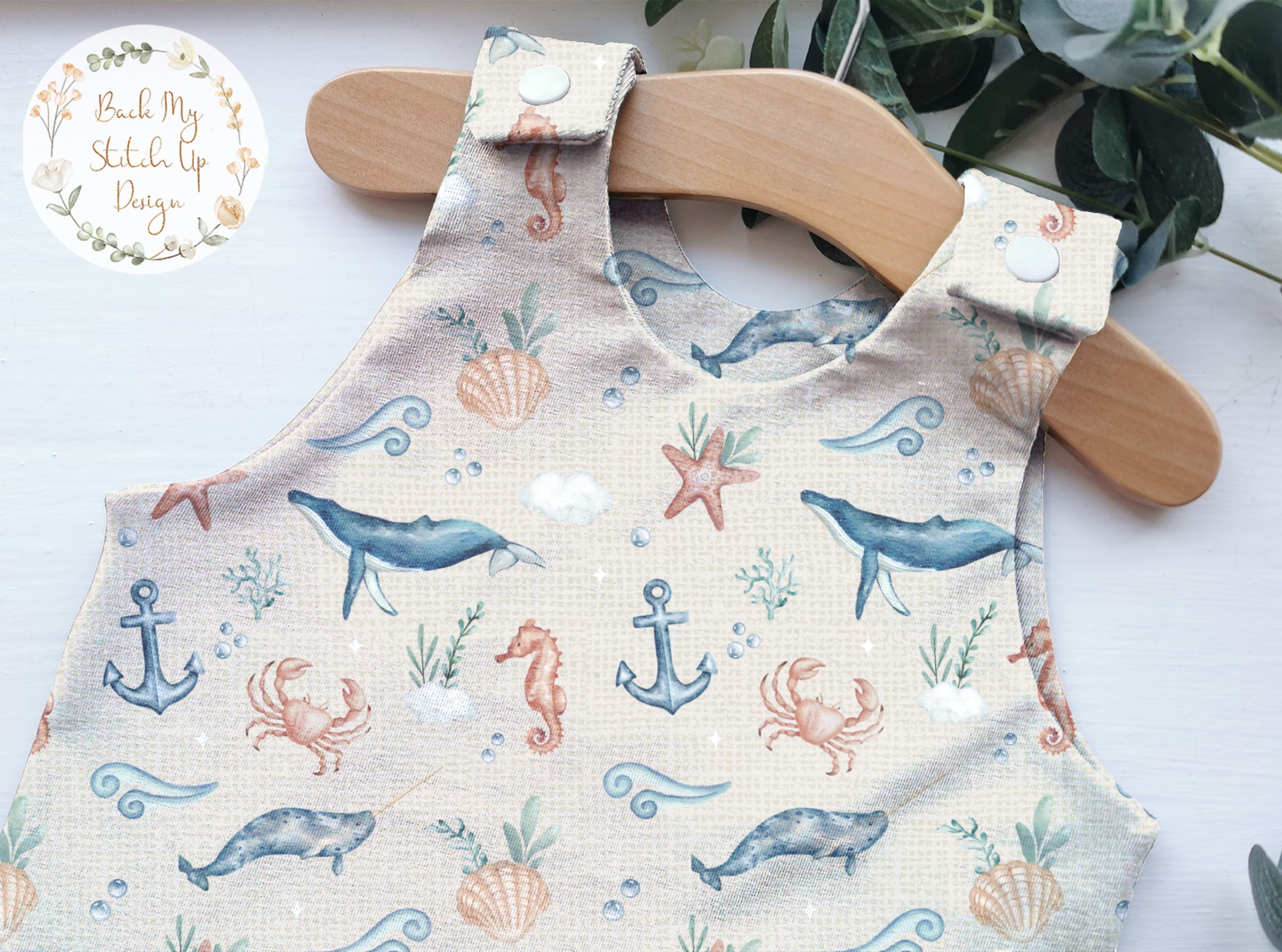 Whale Ocean Seamless Pattern, Sea Life Fabric Design, Digital Download ...