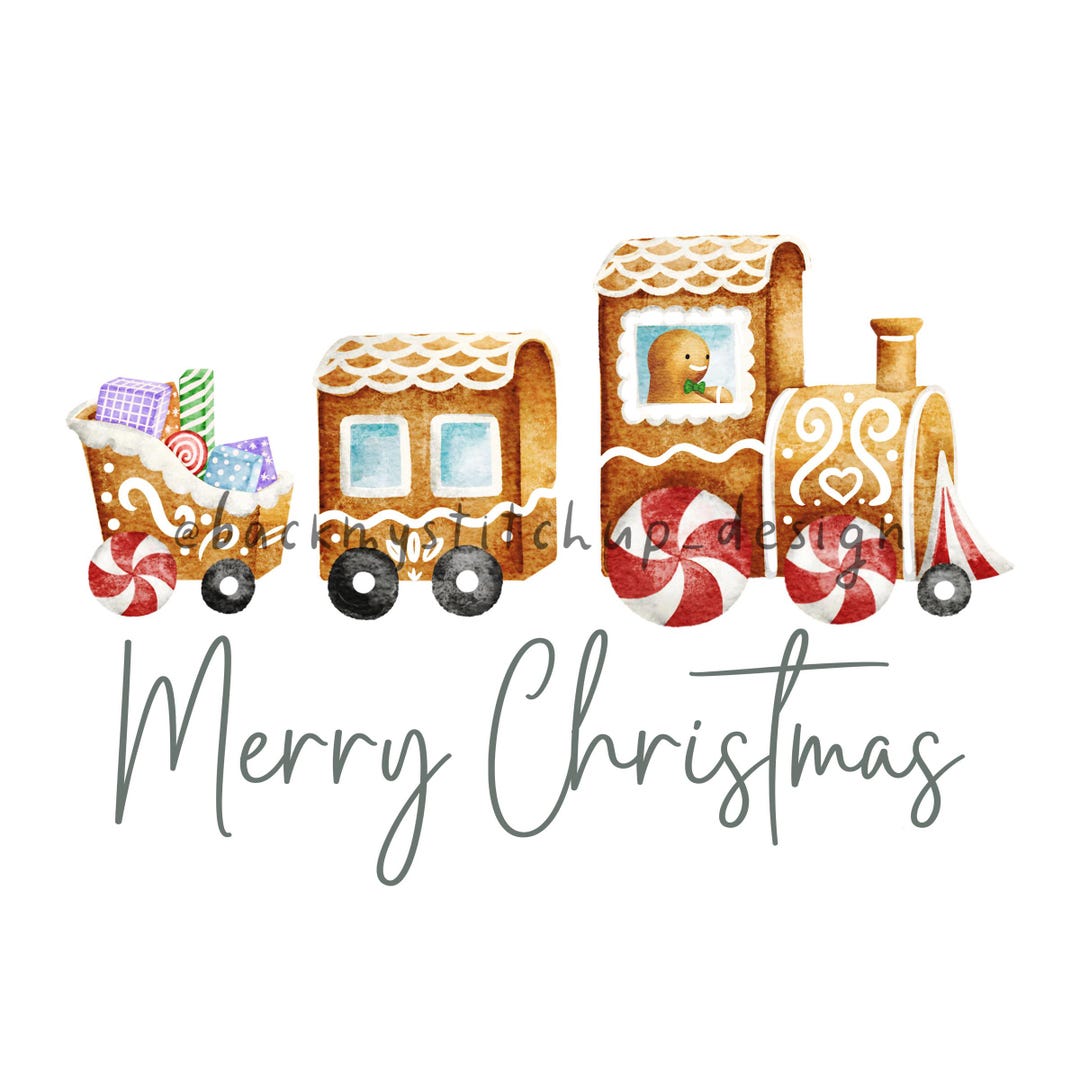 Christmas Gingerbread Train PNG Sublimation File, Merry Christmas ...