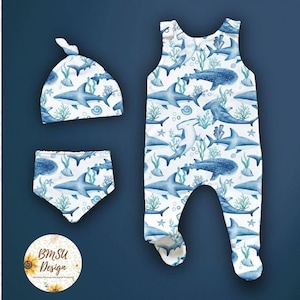 Shark Seamless Pattern, Boy's Sea Life Ocean Fabric Design, Whale Shark ...