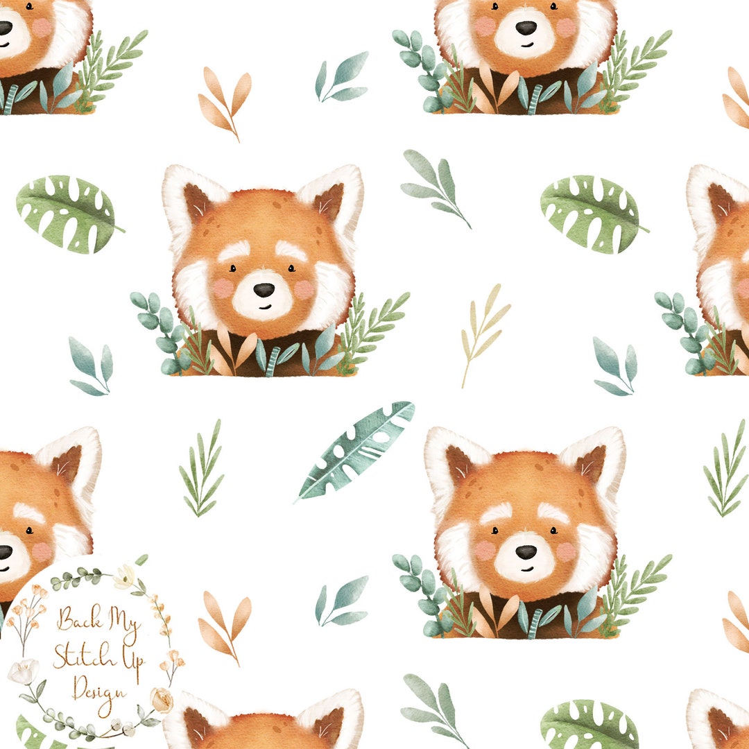 Red Panda Seamless Pattern, Red Panda Fabric Design, Red Panda Digital ...