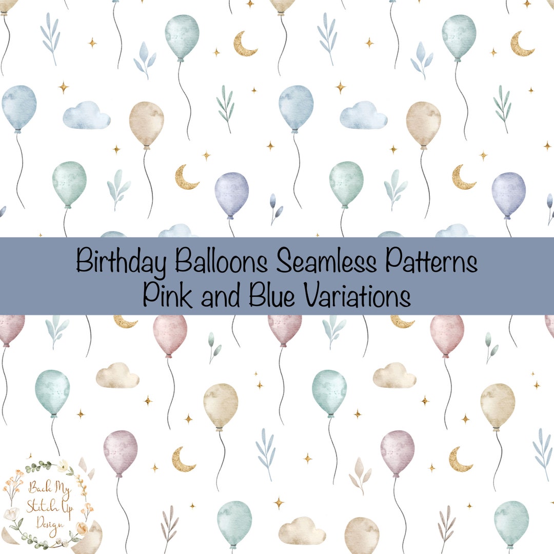 Birthday Balloon Seamless Pattern, Children's Fabric Design ...