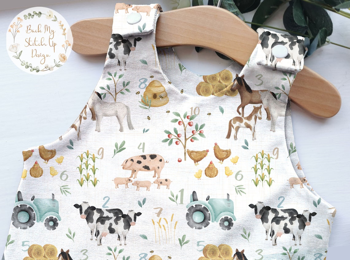 Farm by Numbers Seamless Pattern Farm Animal Seamless File - Etsy