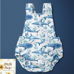 Shark Seamless Pattern, Boy's Sea Life Ocean Fabric Design, Whale Shark ...