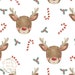 Rudolph Fabric Design, Rudolph Seamless Pattern, Red Nosed Reindeer ...